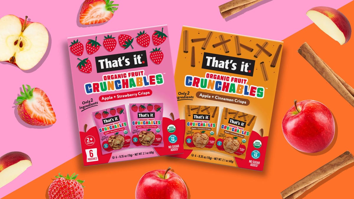 That's it. Organic Fruit Crunchables, now at Walmart stores nationwide